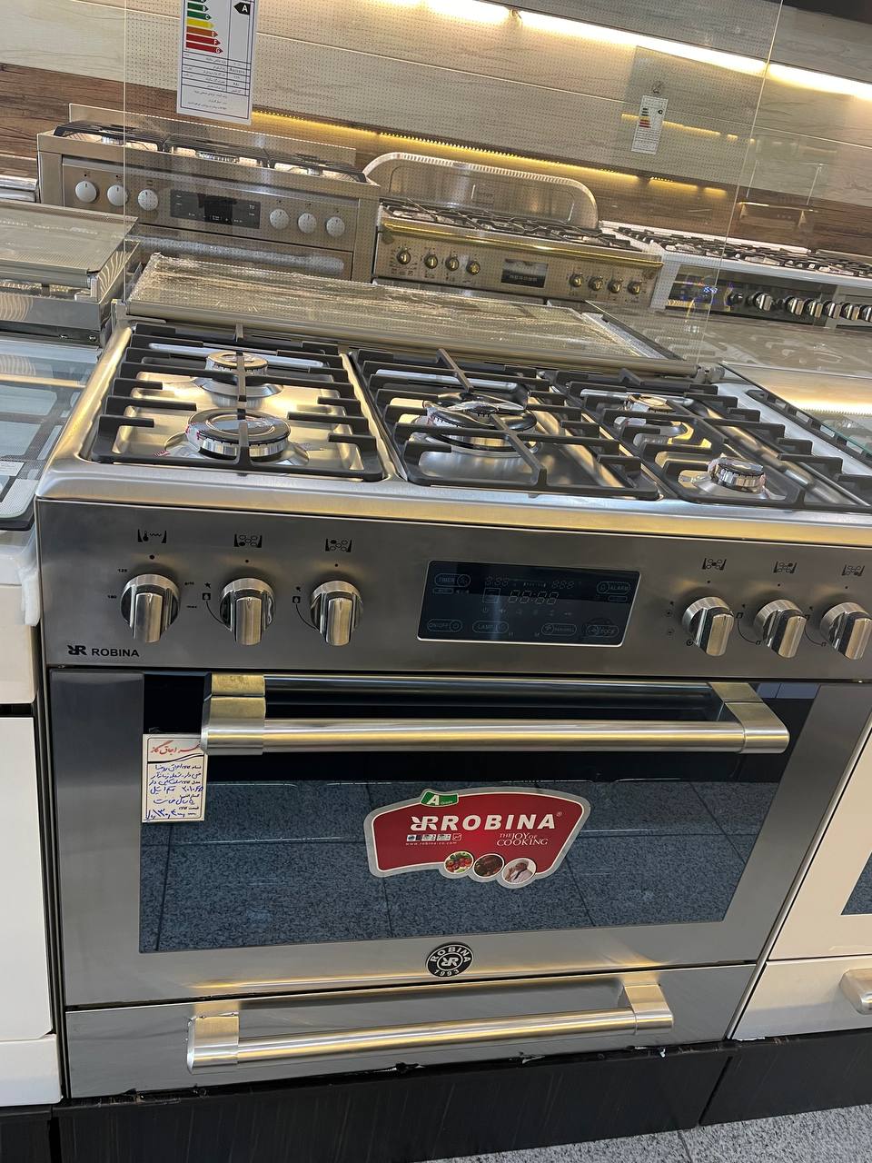 گاز فر روبینا تمام استیل شیشه رفلکس کد 300142